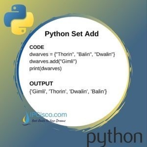 Python Set Add | How to Add to Python Sets? | Add | Update⋆ IpCisco