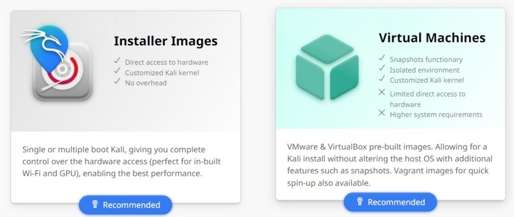 Download Kali Linux and VMware Workstation Player Installation
