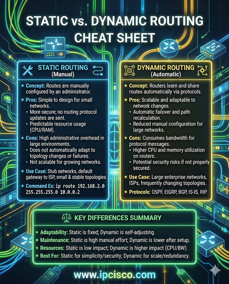 What is the Difference Between Static and Dynamic Routing? ⋆
